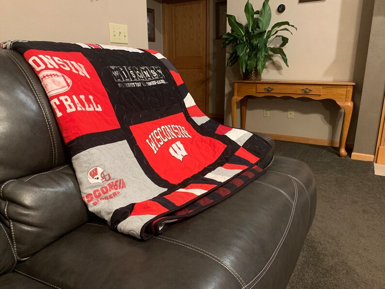 University of Wisconsin-madison Badgers T-shirt Quilt - Etsy