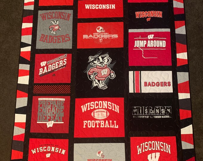 University of Wisconsin-madison Badgers T-shirt Quilt - Etsy