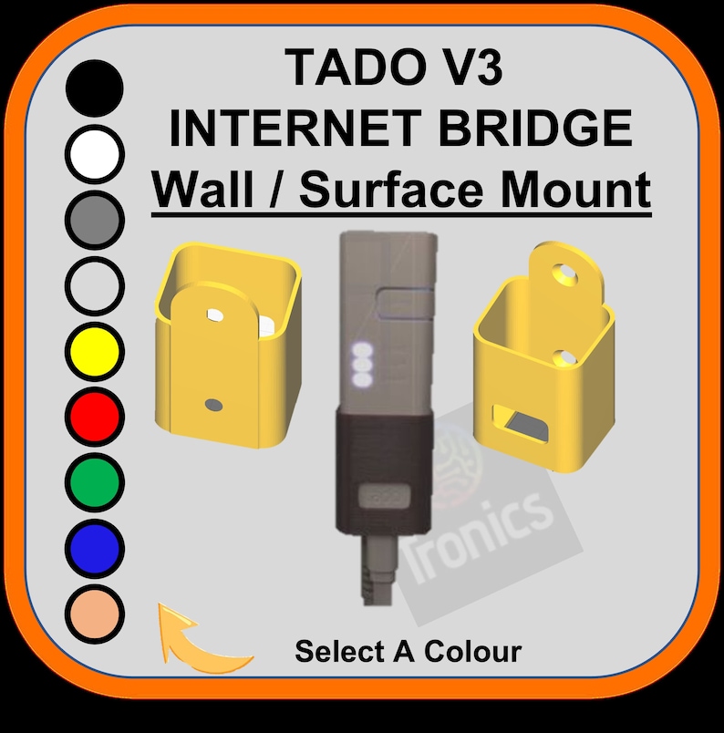 Tado V3 & V3+ Internet Bridge Hub Wall Mount Bracket Holder - Pick Your ...