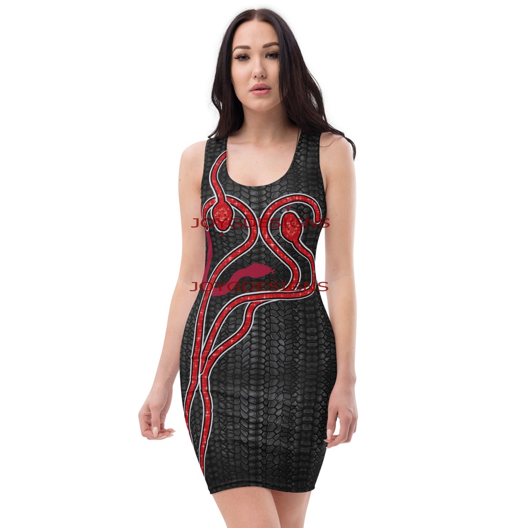 Taylor Inspired Red Snakes Bodycon Dress, does NOT Have Real Sparkles ...