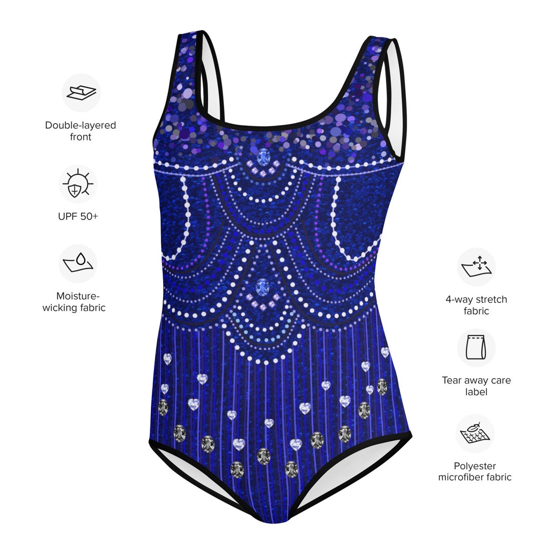 Pop Star Blue Girls Costume, Concert Wear, Halloween, Youth Swimsuit ...