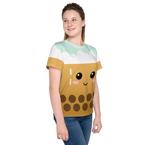 Kids Cute Boba T-shirt, Kids Crew Neck, Boba Tea Birthday Party ...