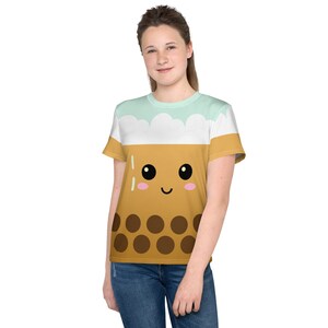 Kids Cute Boba T-shirt, Kids Crew Neck, Boba Tea Birthday Party ...