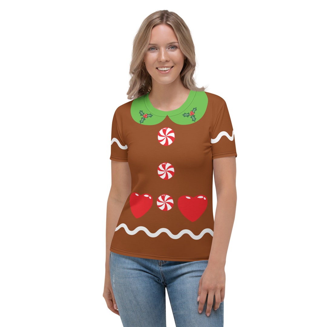 Gingerbread Costume T-shirt, Christmas Costume for Women, Halloween ...
