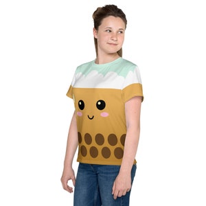 Kids Cute Boba T-shirt, Kids Crew Neck, Boba Tea Birthday Party ...