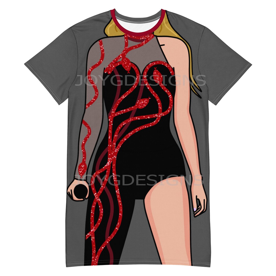 Pop Star Red Snake Concert Outfit, Costume T-shirt Dress, Halloween ...