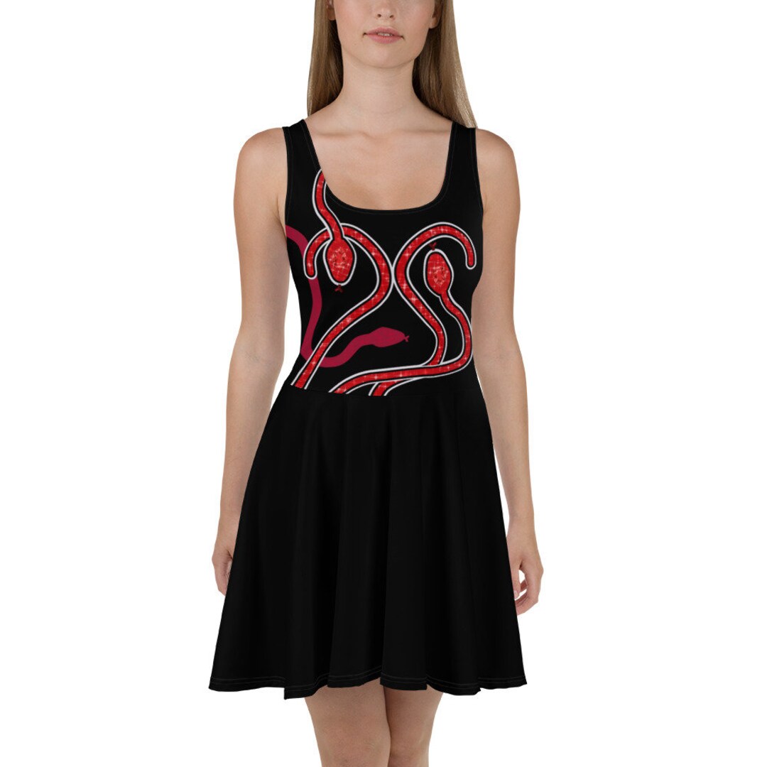 Taylor Inspired Red Snake Concert Outfit, Red Snakes, Skater Dress ...
