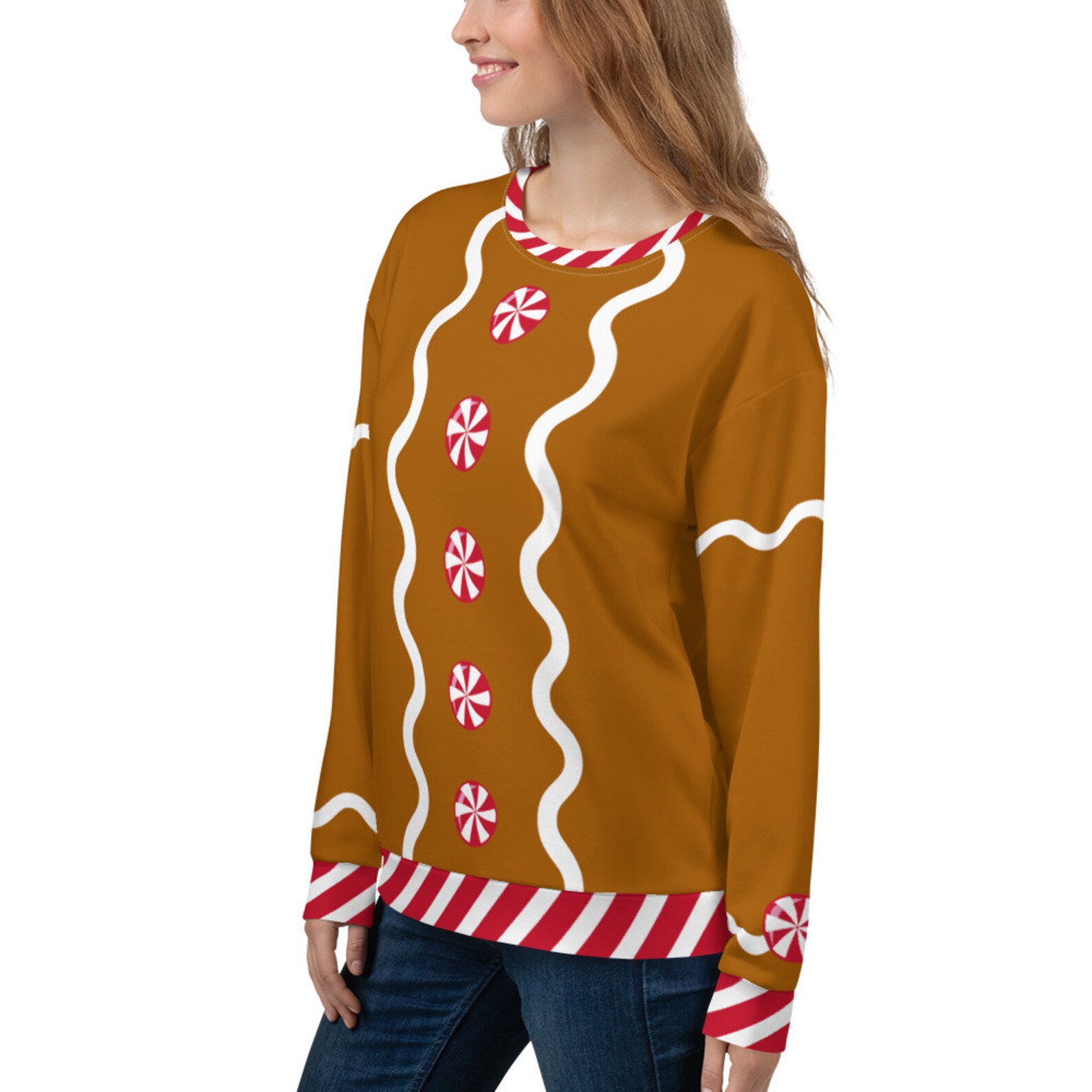 Gingerbread Cookie Unisex Sweatshirt, Peppermint, Christmas Party ...