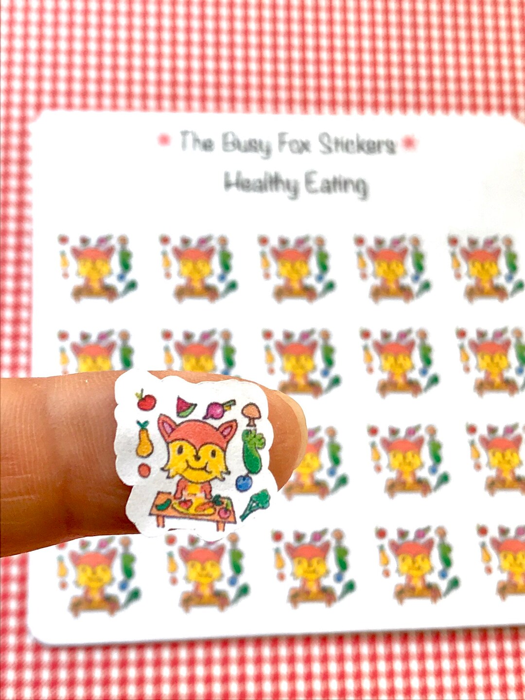Healthy Eating Emoti Planner Stickers. Diet Emotis. Fox Emoti Planner ...