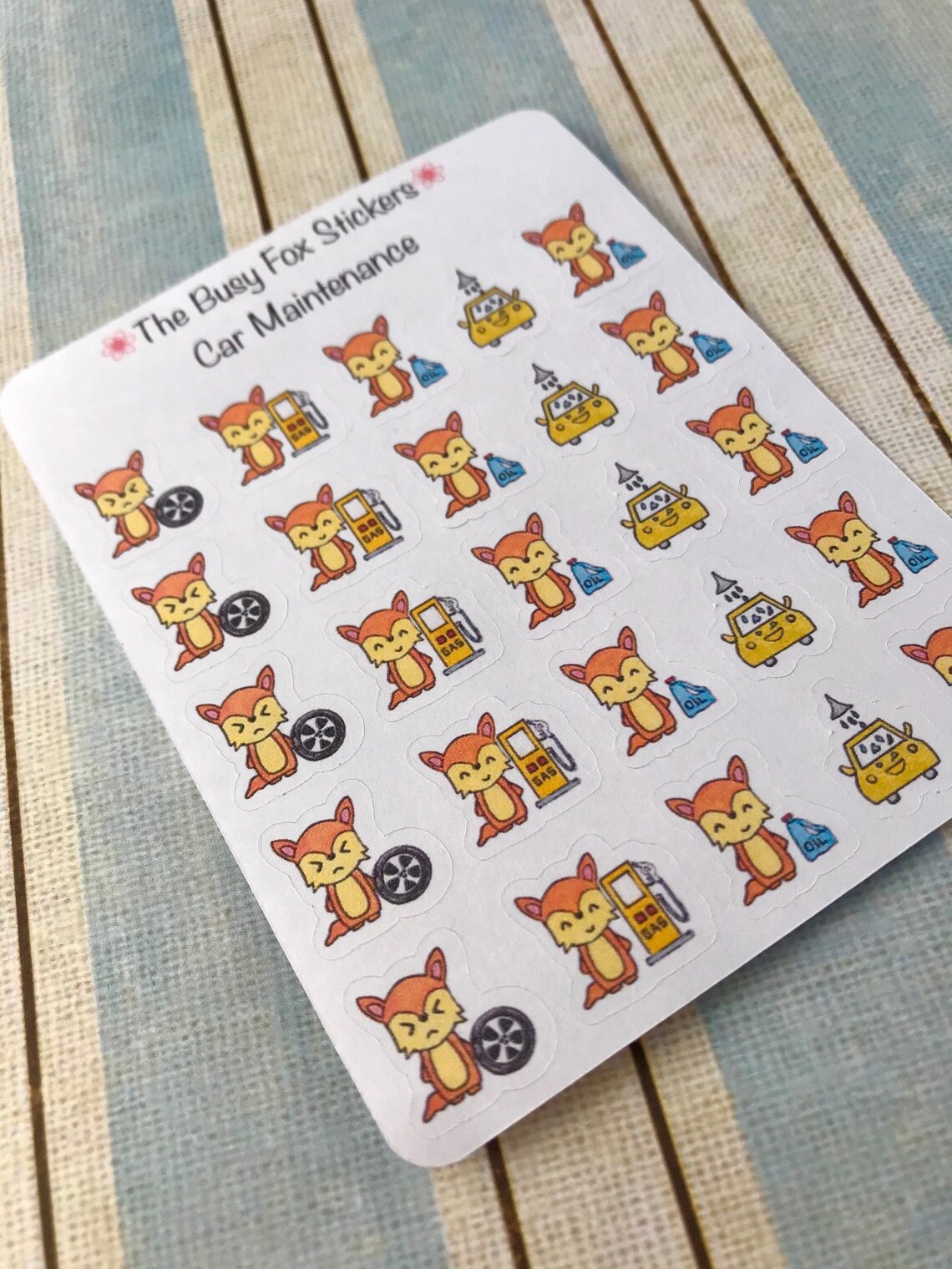Car Maintenance Emoti. Planner Stickers.auto Maintenance Emotis. Fox ...