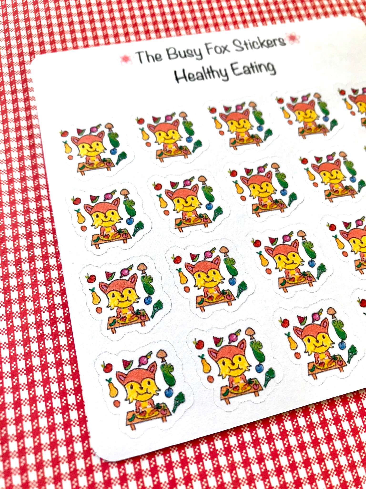 Healthy Eating Emoti Planner Stickers. Diet Emotis. Fox Emoti Planner ...