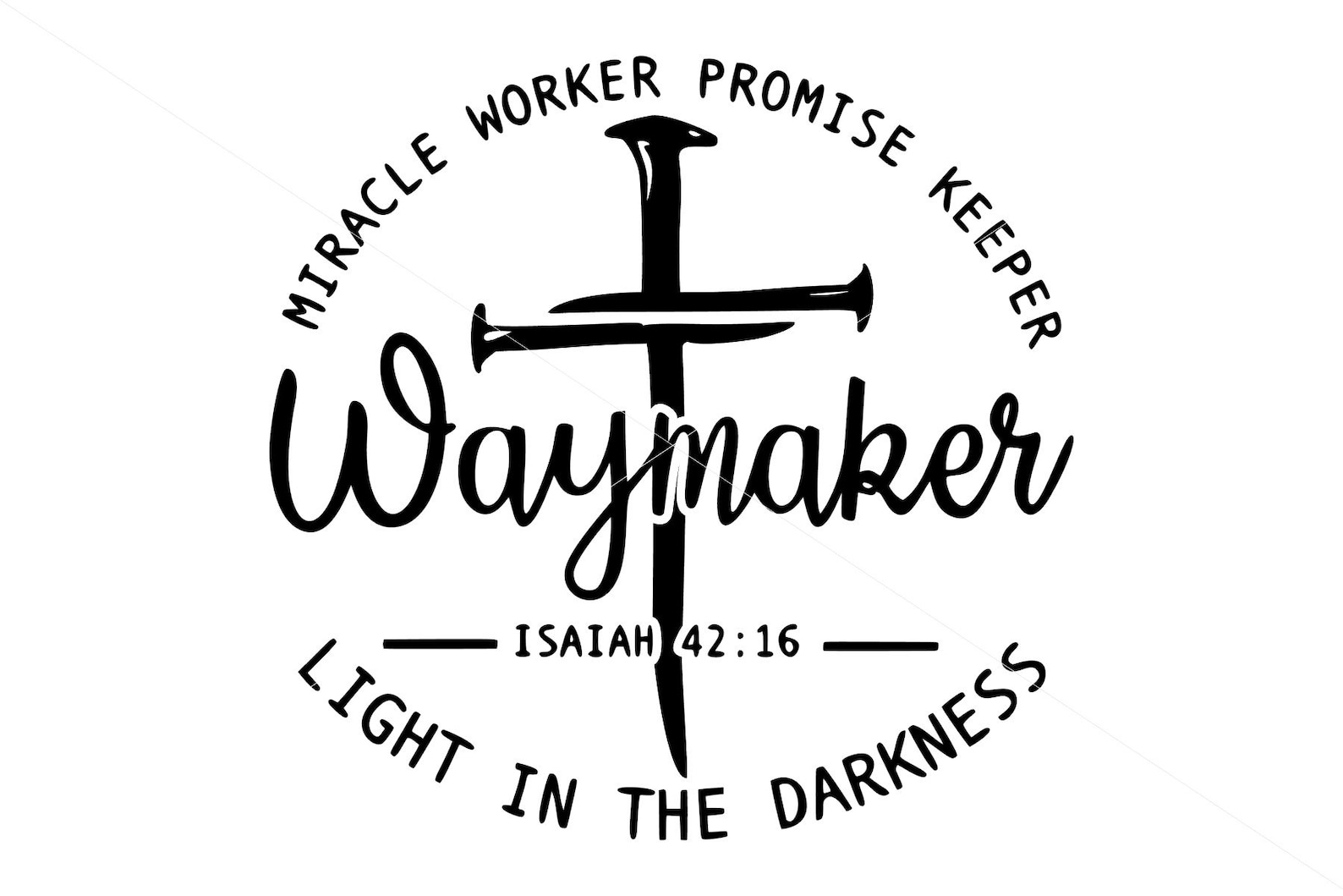 Waymaker svg christian quote design waymaker miracle worker | Etsy