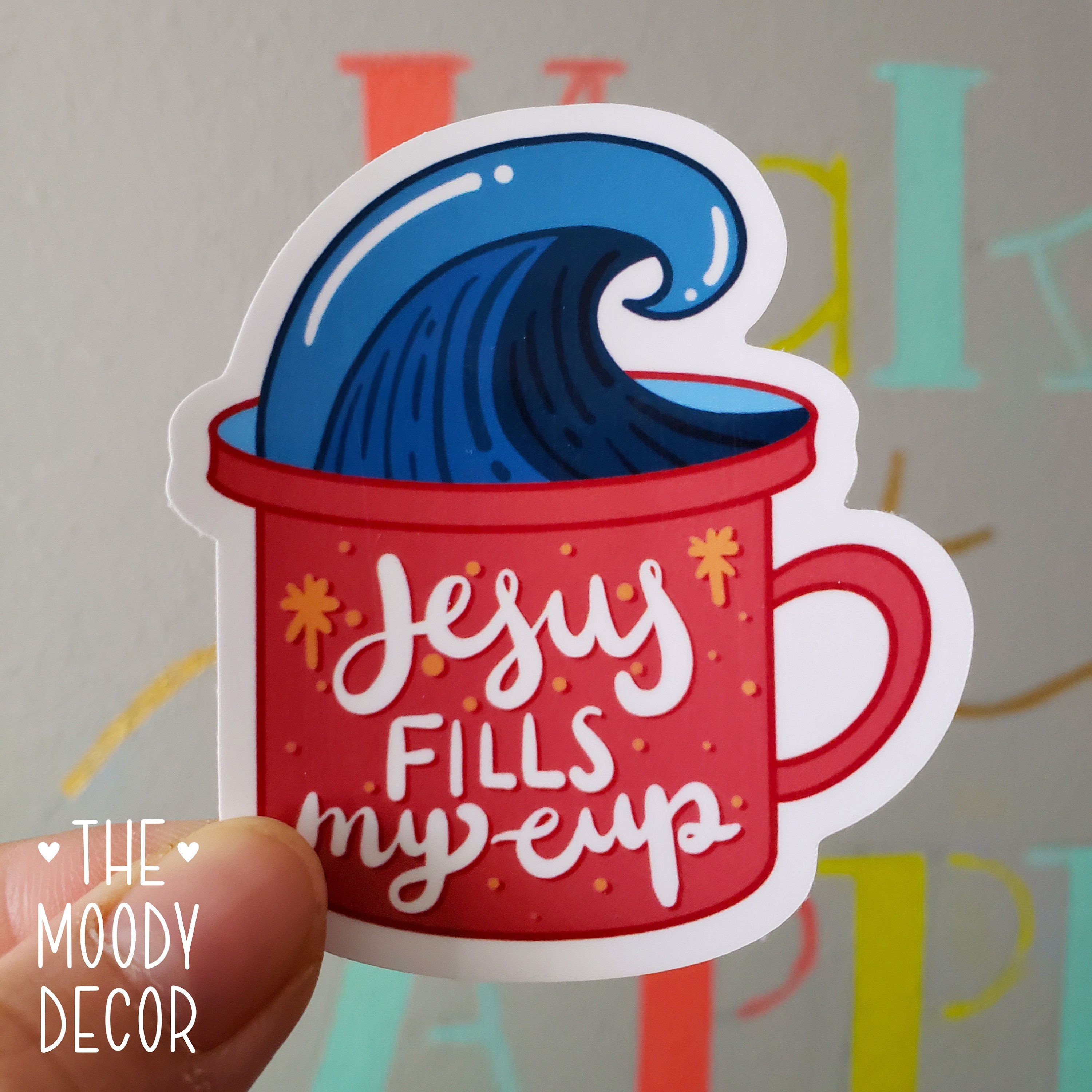 Jesus Fills My Cup Bible Verse Sticker God is My Strength - Etsy