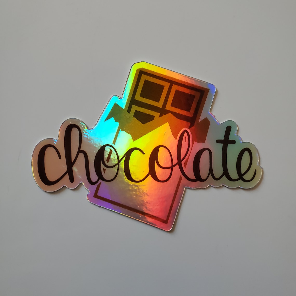 Holographic Chocolate Sticker Chocolate Bar Sticker Water | Etsy