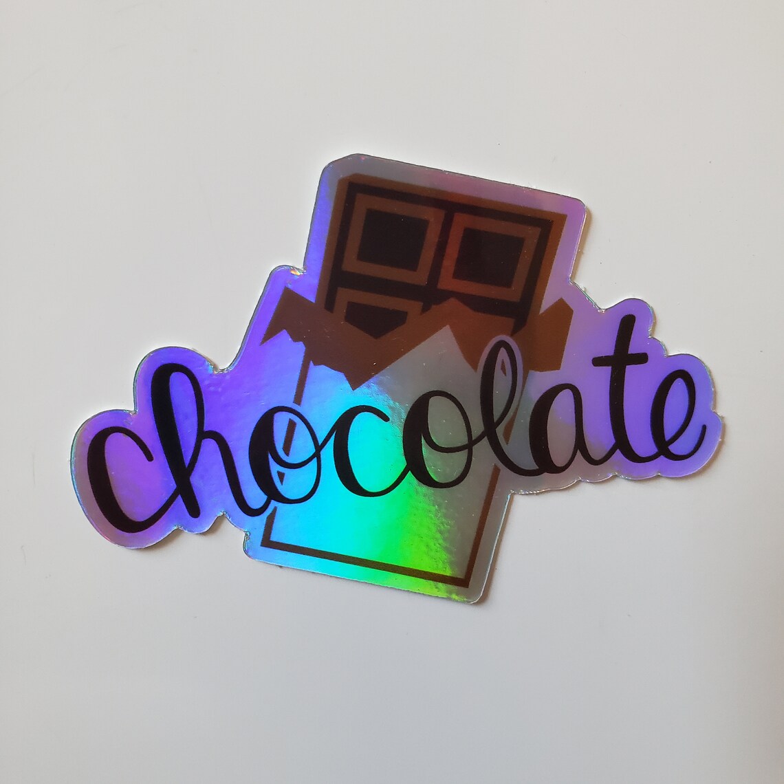 Holographic Chocolate Sticker Chocolate Bar Sticker Water | Etsy