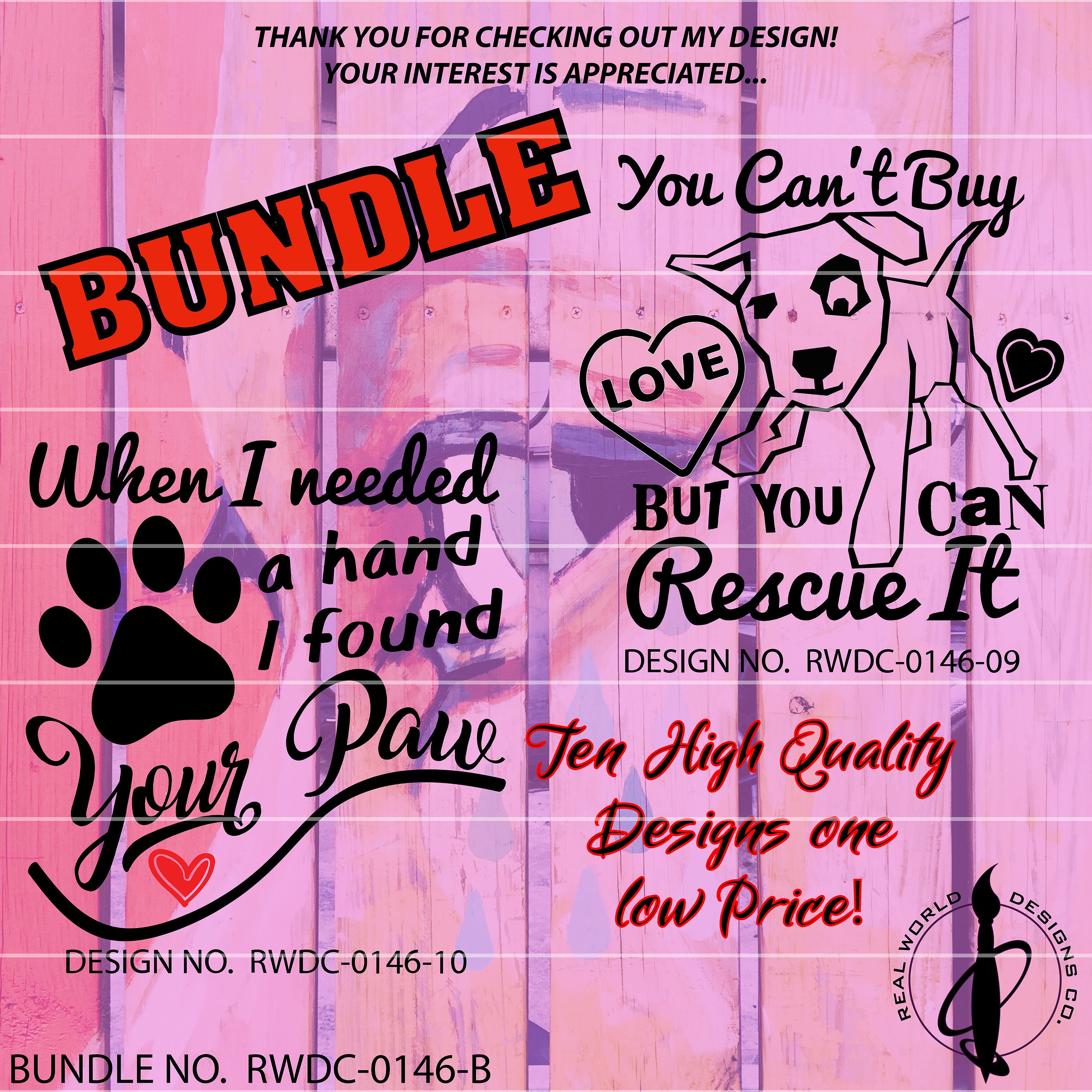 Animal Rescue SVG Dog Pet Cat Bundle SVG Files for Cricut and Svg for ...