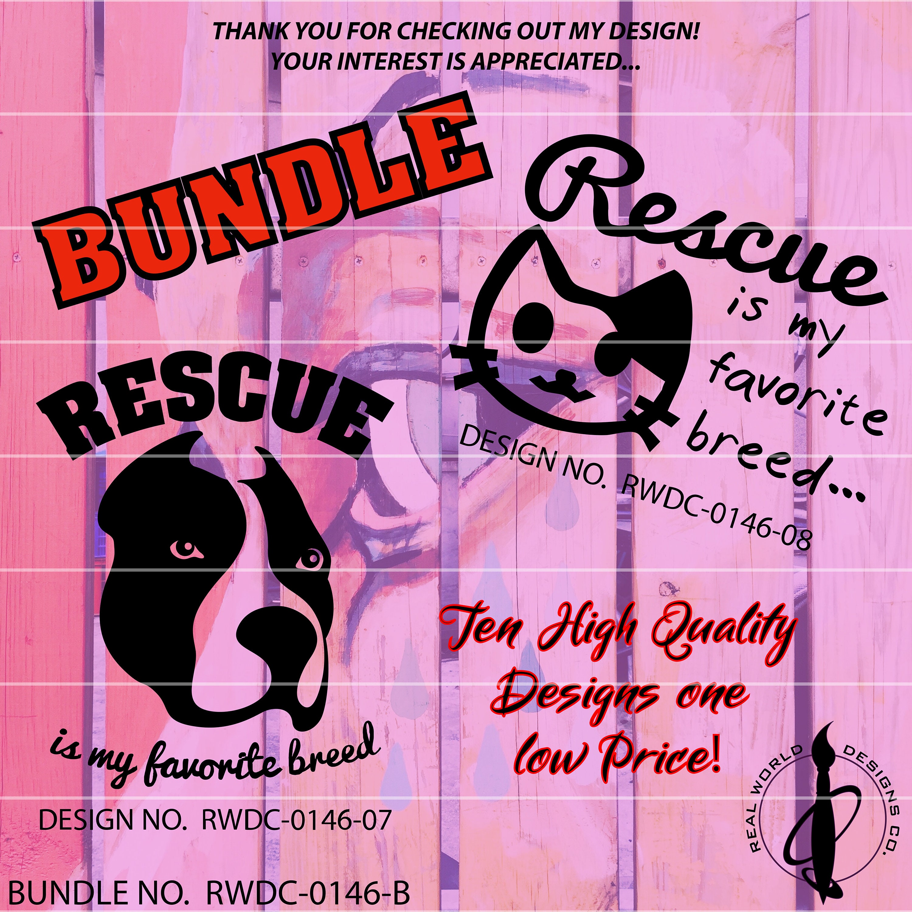 Animal Rescue SVG Dog Pet Cat Bundle SVG Files for Cricut and Svg for ...