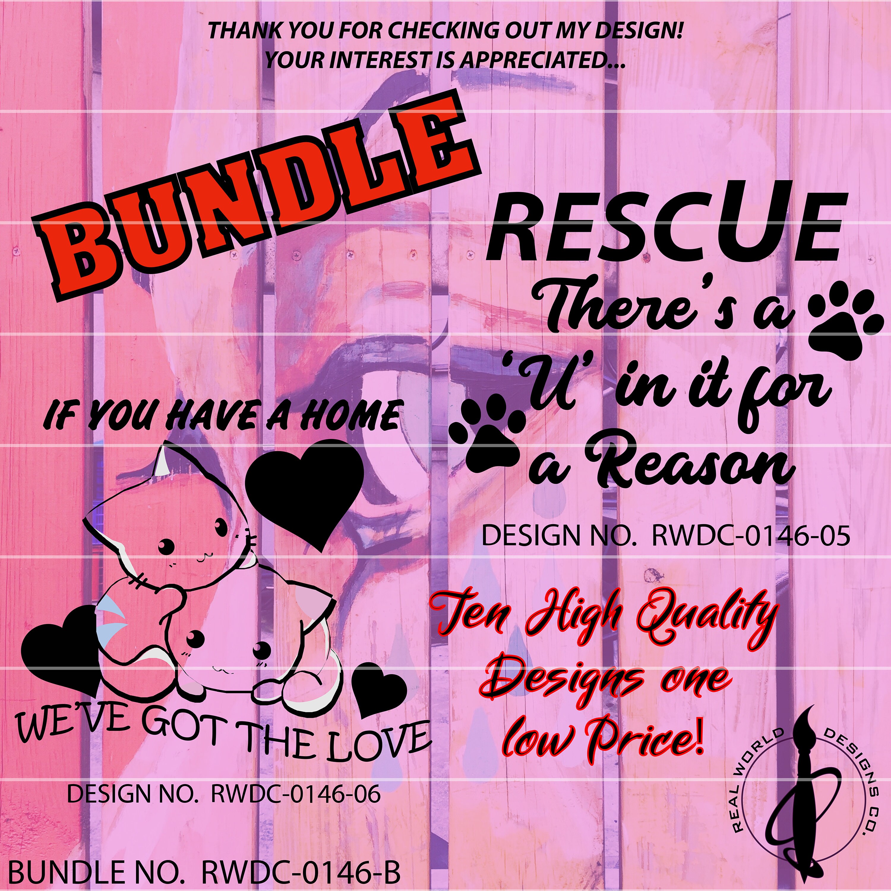 Animal Rescue SVG Dog Pet Cat Bundle SVG Files for Cricut and Svg for ...
