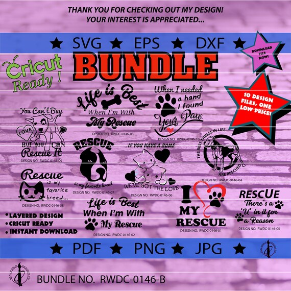 Animal Rescue SVG Dog Pet Cat Bundle SVG Files for Cricut and | Etsy
