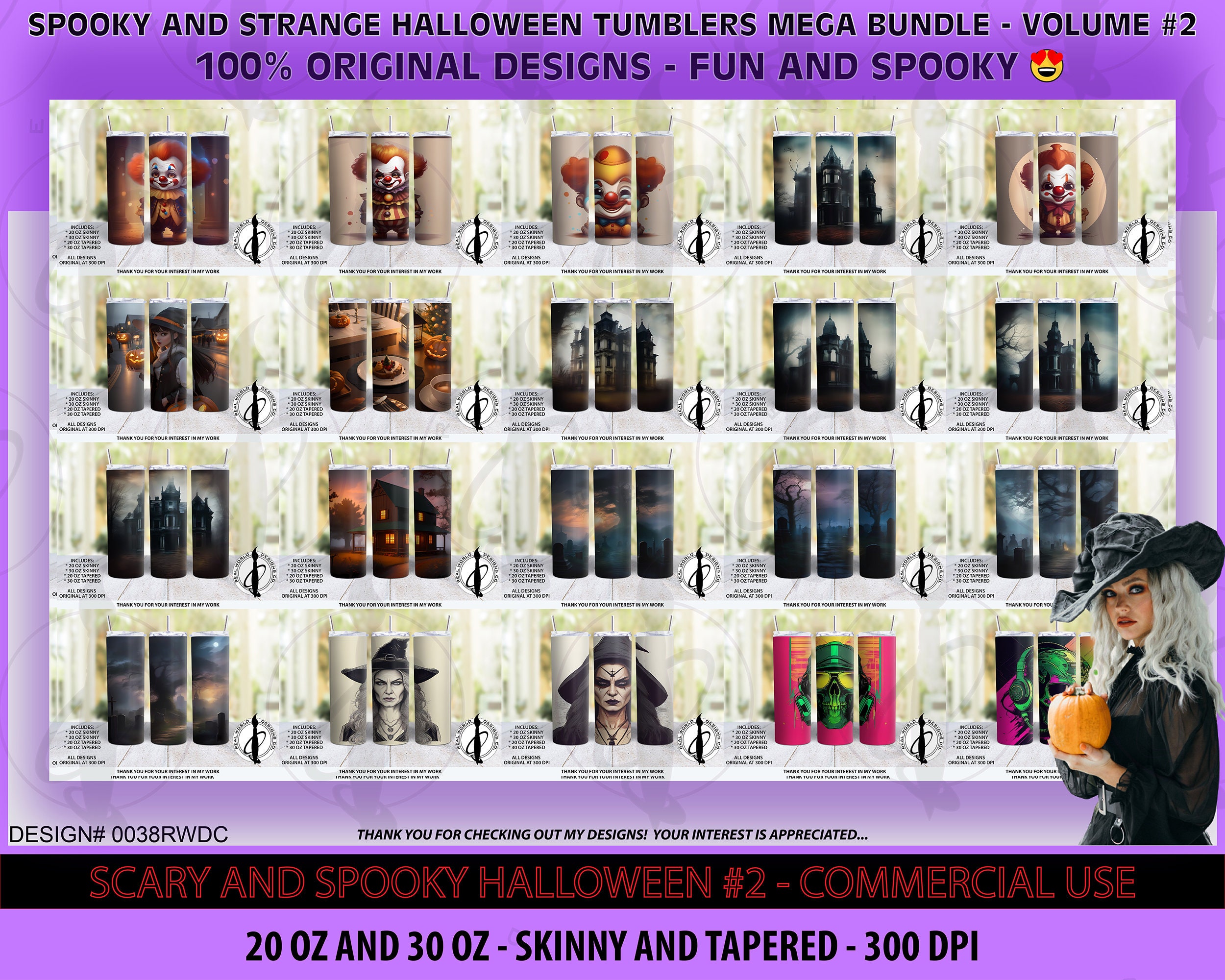 1600 Spooky Halloween Mega Bundle 20 Oz Skinny Tumbler - Etsy