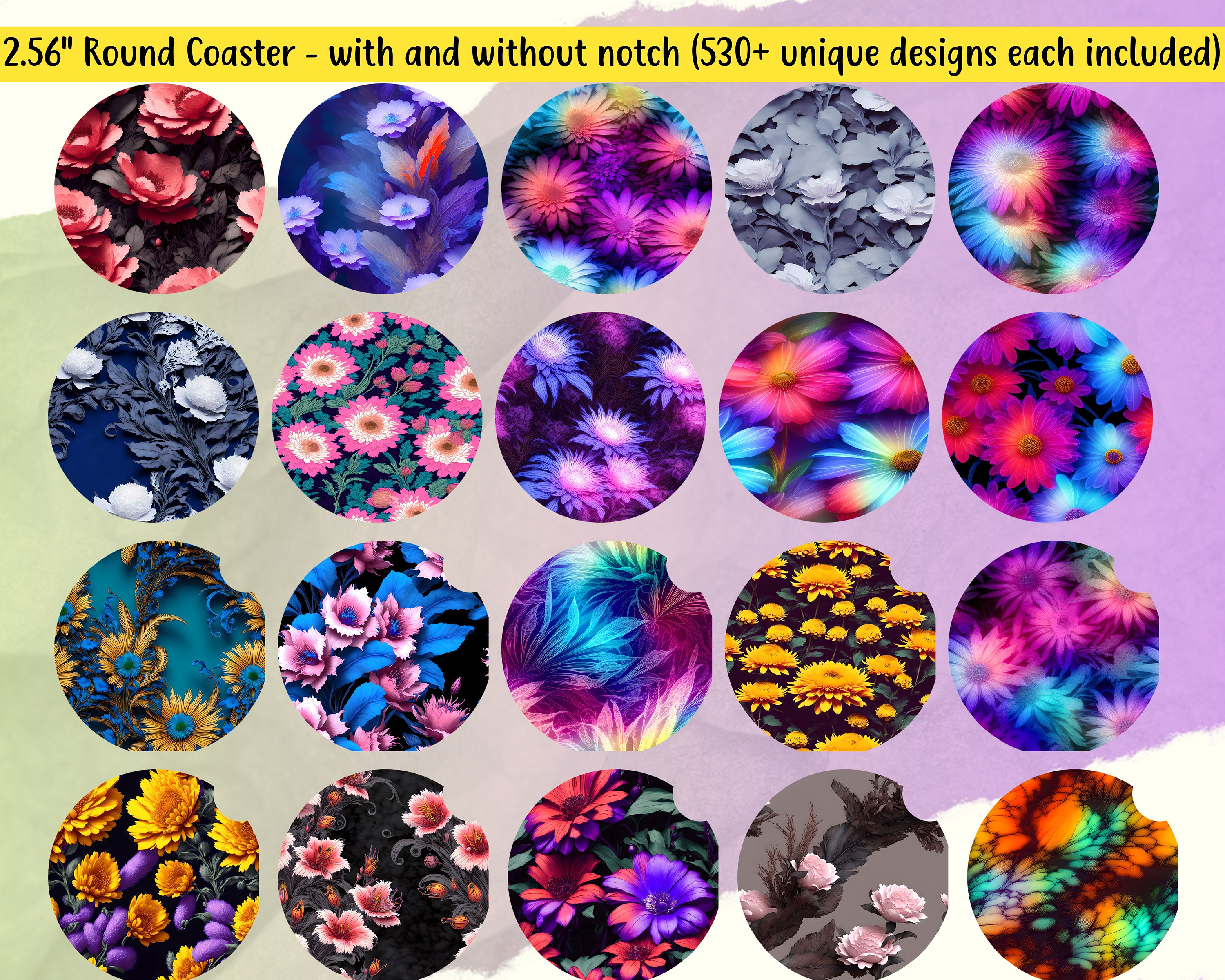 Floral Car Coaster PNG Huge Mega Bundle - 6360+ Glass Coaster Files ...