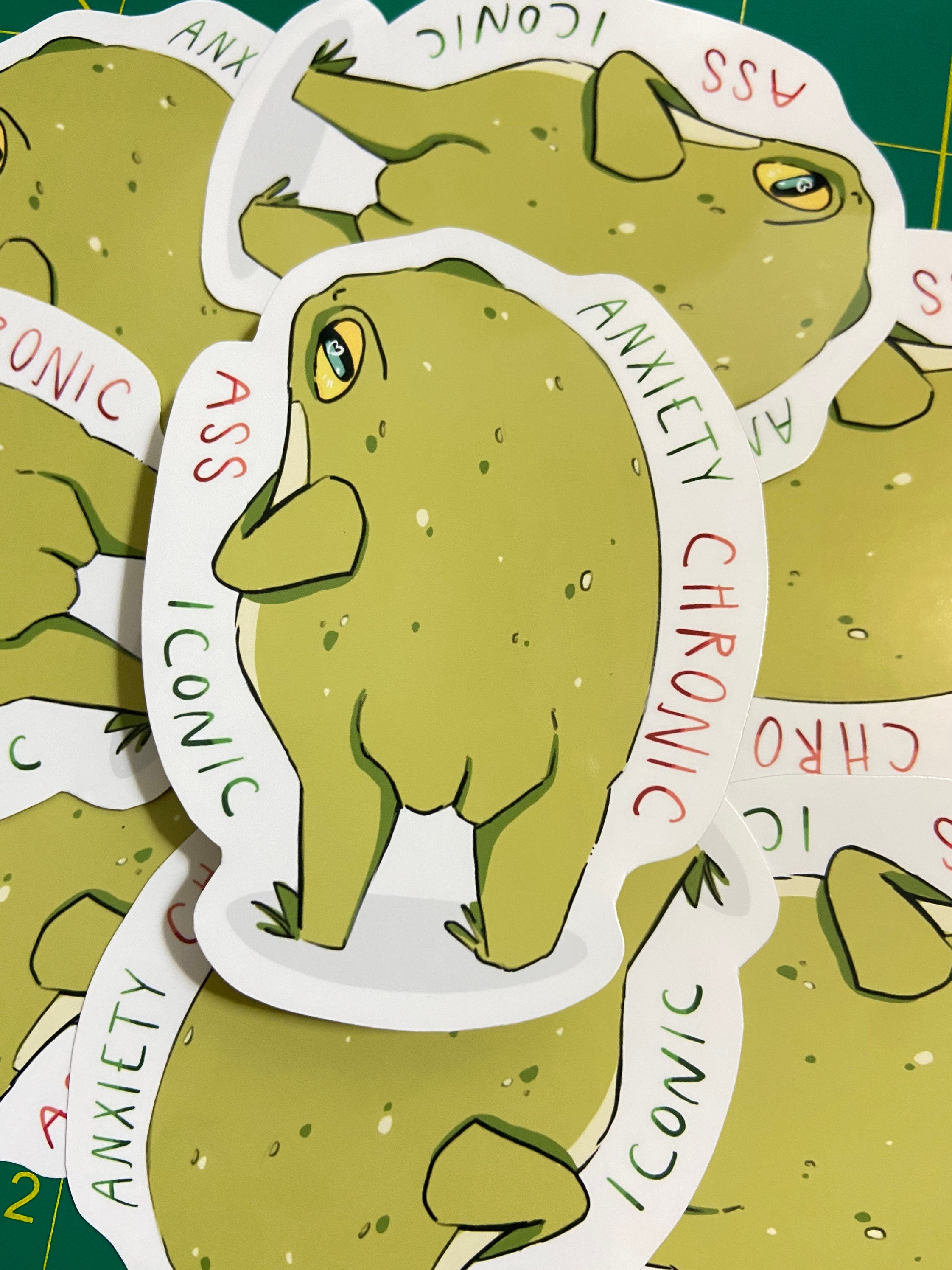 Frog Butt Sticker Waterproof Sticker Frog Stickers Etsy
