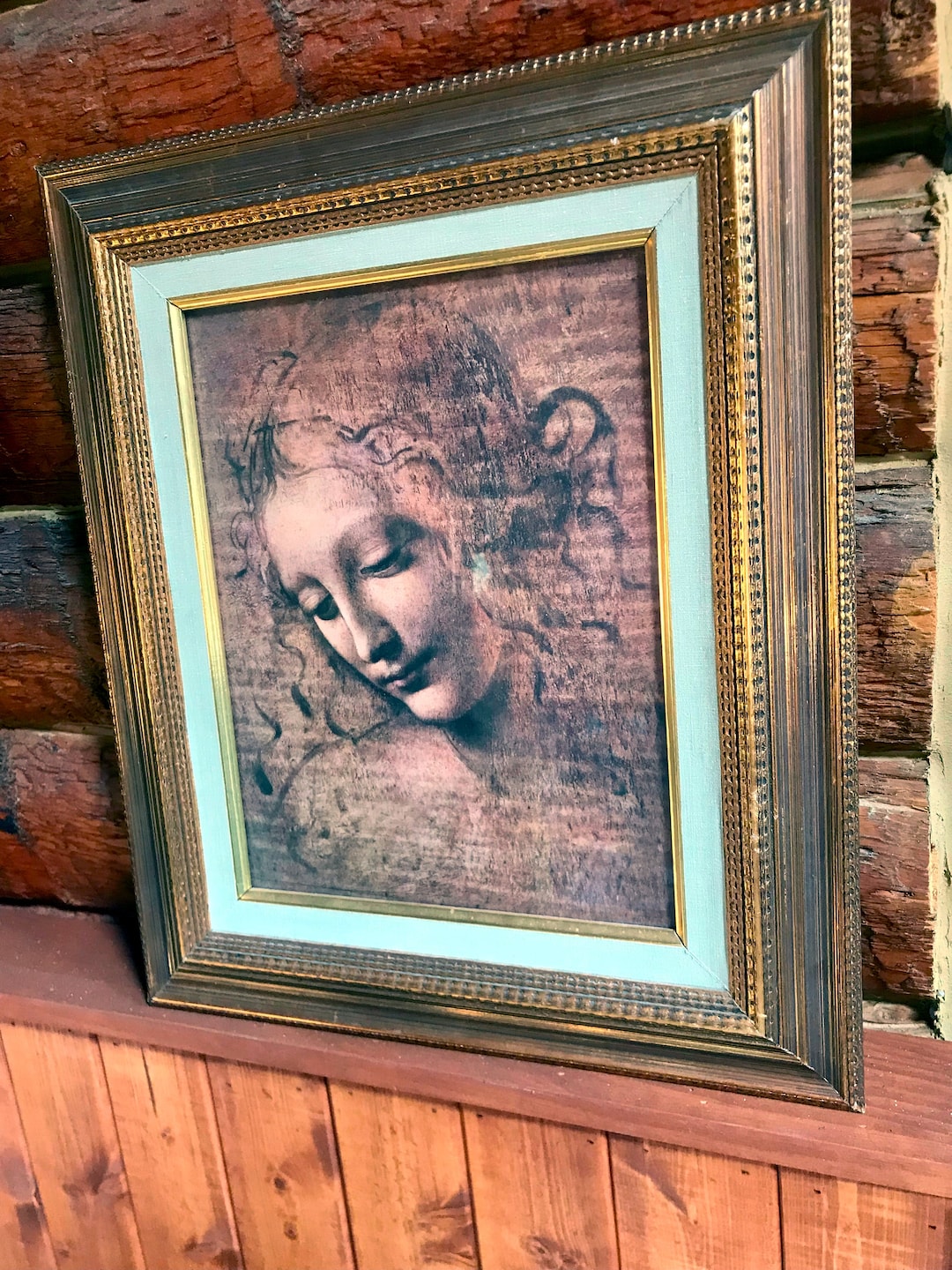 1950s - Framed Print - Leonardo Da Vinci - Head of a Young Woman - Tete ...