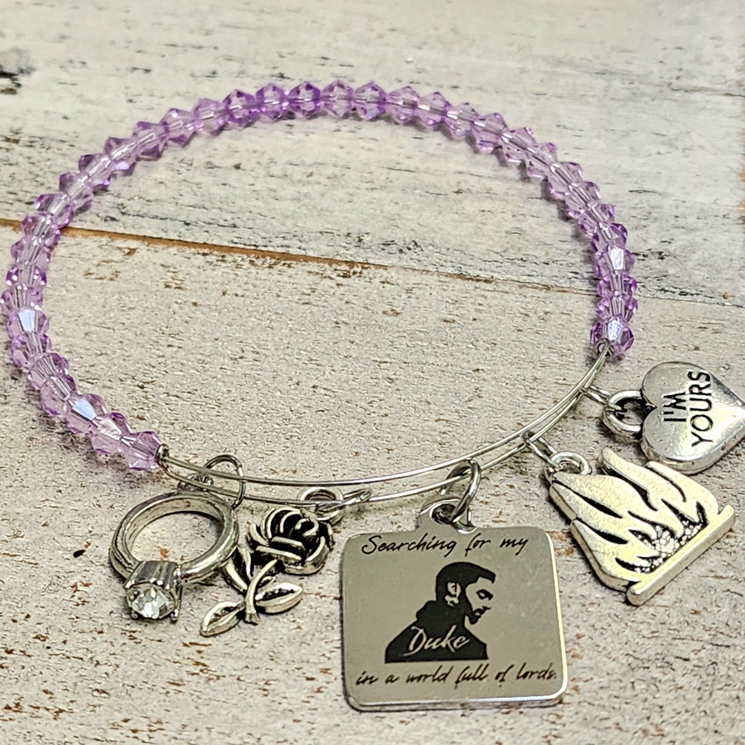 Duke of Hastings Inspired Crystal Bangle Charm Bracelet | Lavender ...
