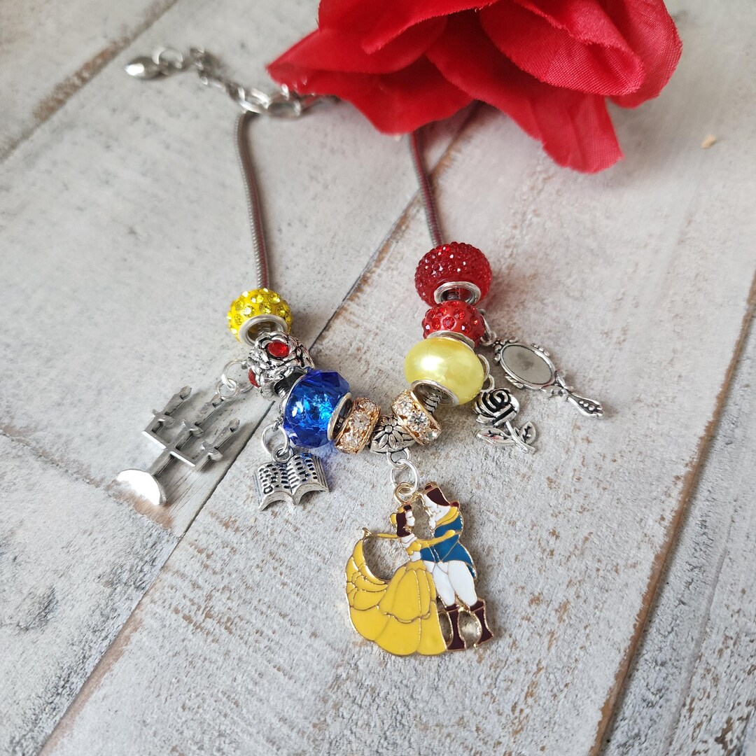 Beauty and the Beast Inspired European Bead Charm Bracelet | Enchanted ...