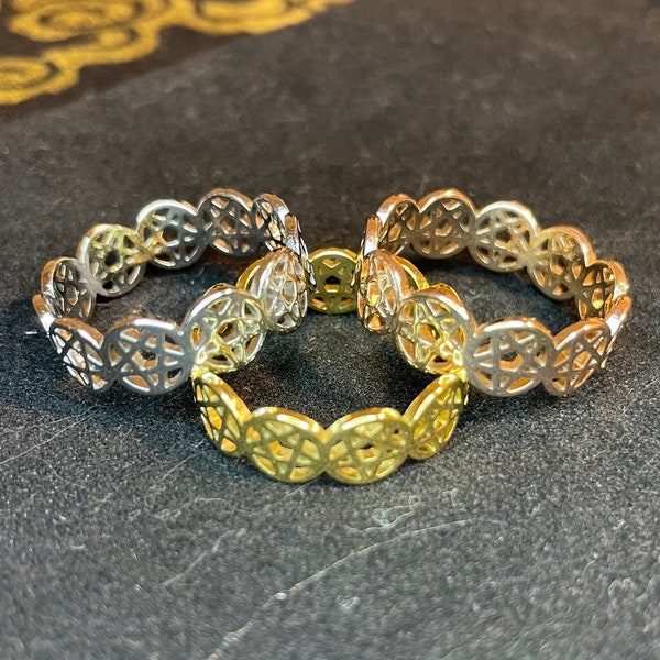 Mens Gold Pentagram Ring - Etsy