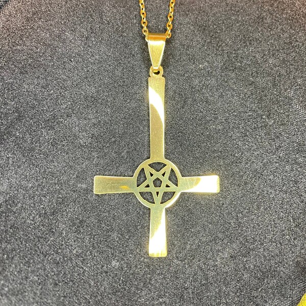 Pentagram Cross Necklace - Etsy