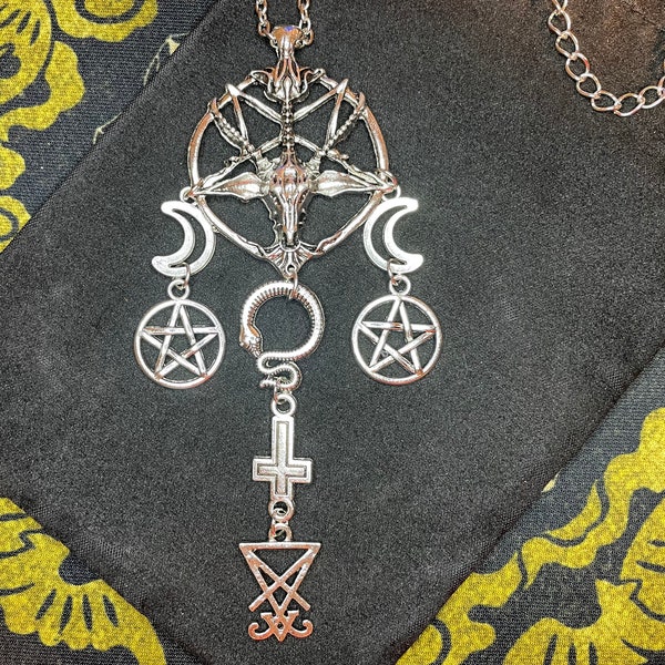 Inverted Cross Baphomet Pendant - Etsy