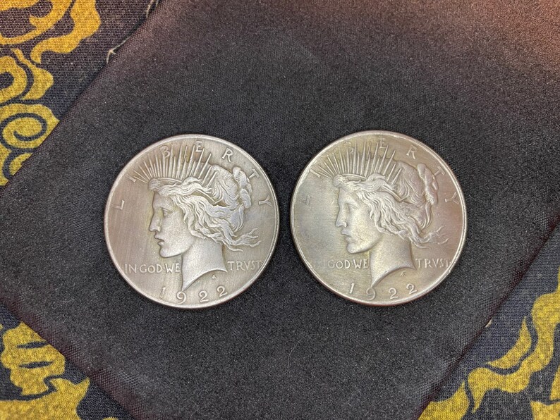 Two-face Flip Decision Double-sided Heads Coin 1922 Peace | Etsy