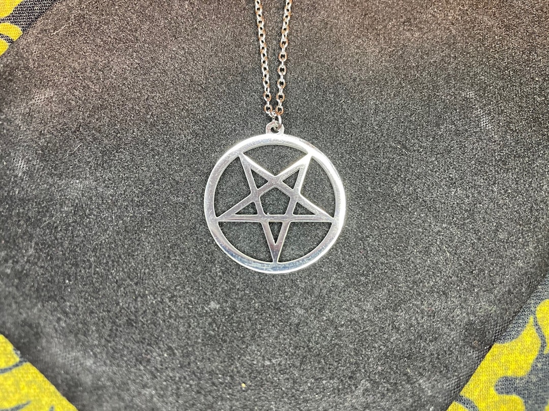 Satanic Inverted Pentagram Upside Down Pentacle Stainless Steel ...
