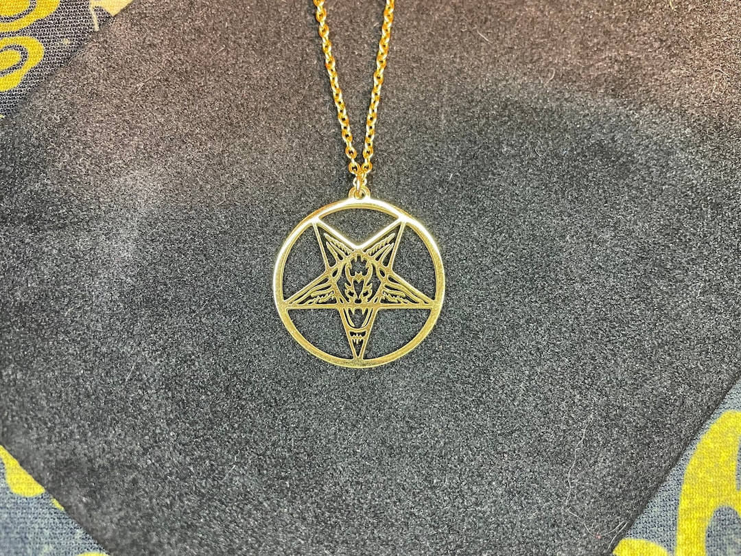 Sigil of Baphomet Inverted Pentagram Collar con colgante de acero ...