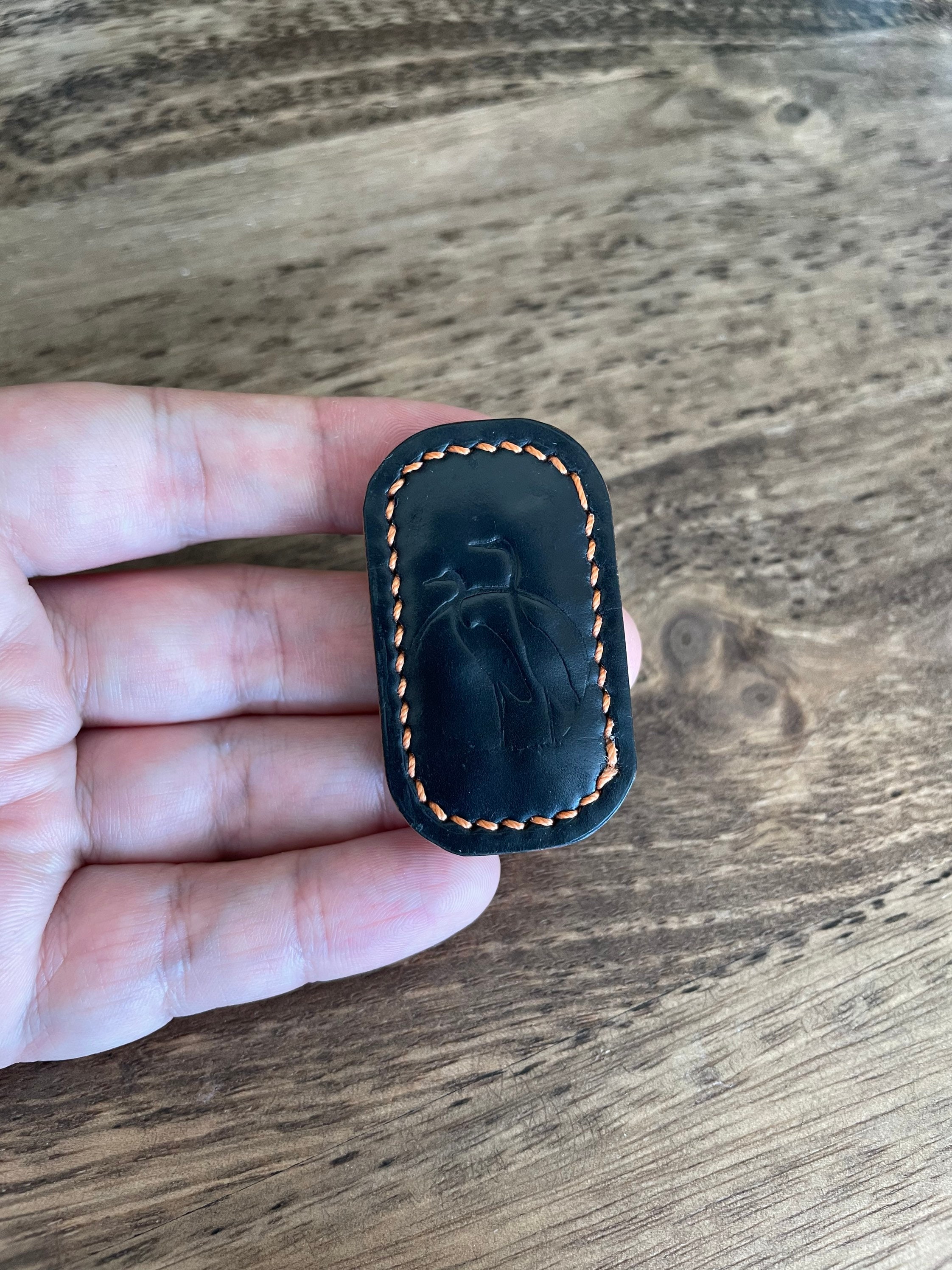 Leather magnetic slider fidget 6 magnets Horween shell | Etsy