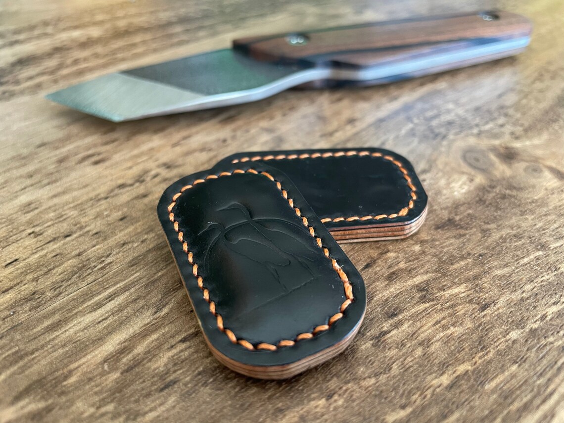 Leather magnetic slider fidget 6 magnets Horween shell | Etsy