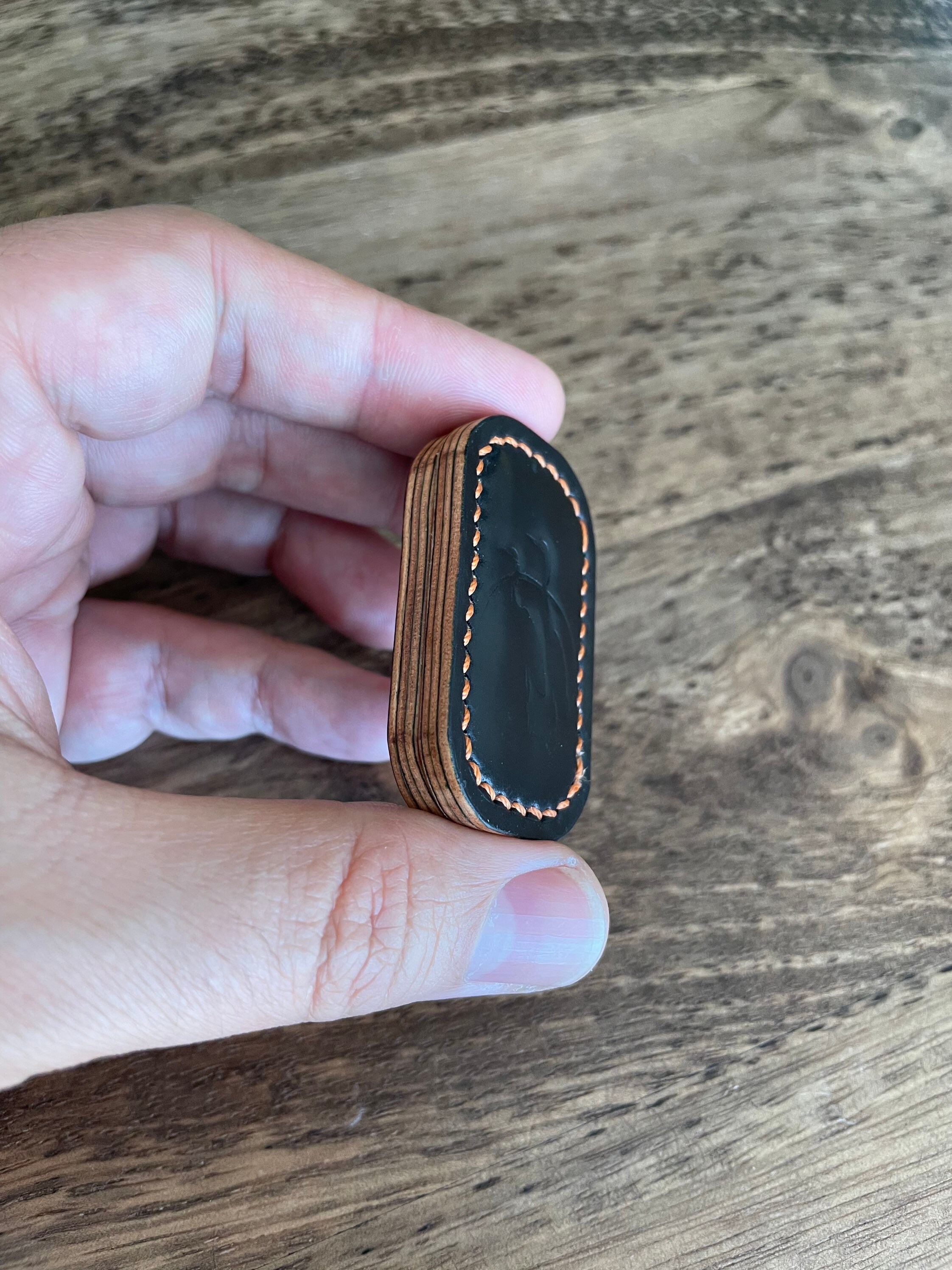 Leather magnetic slider fidget 6 magnets Horween shell | Etsy