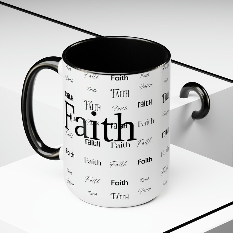 Faith Inspirational Two-tone Coffee Mugs, 15oz - Etsy