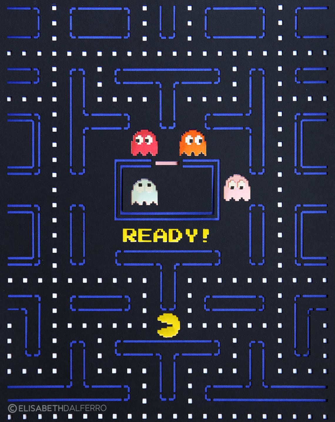 Pac-man, Poster, Cutout, Cutout, Vintage, Video Game, Game, Nes ...