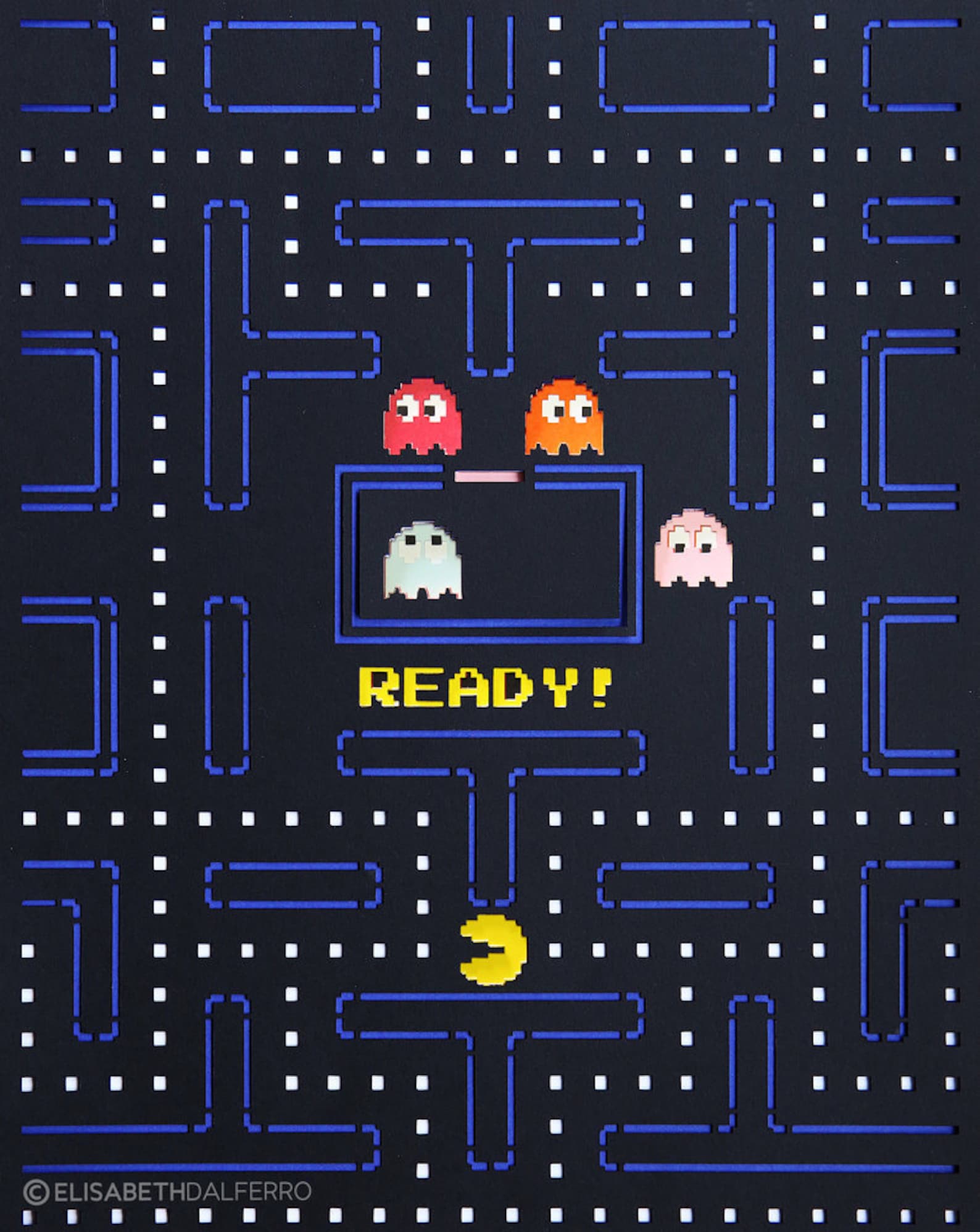 Pac-man, Poster, Cutout, Cutout, Vintage, Video Game, Game, Nes ...