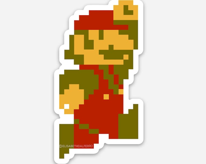 Vinyl Sticker, Vinyl Sticker, Super Mario Bros, Vintage, Video Game ...