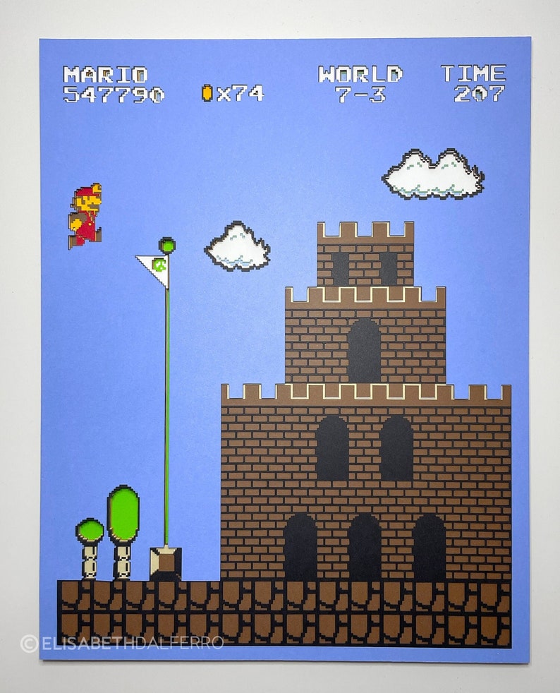 Super Mario Bros., Poster, Cutout, Vintage, Video Game, Nes, Nintendo ...
