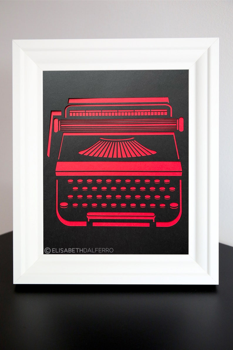Typewriter, Poster, Cutout, Cutout, Vintage, Typewriter, Typist, Art ...