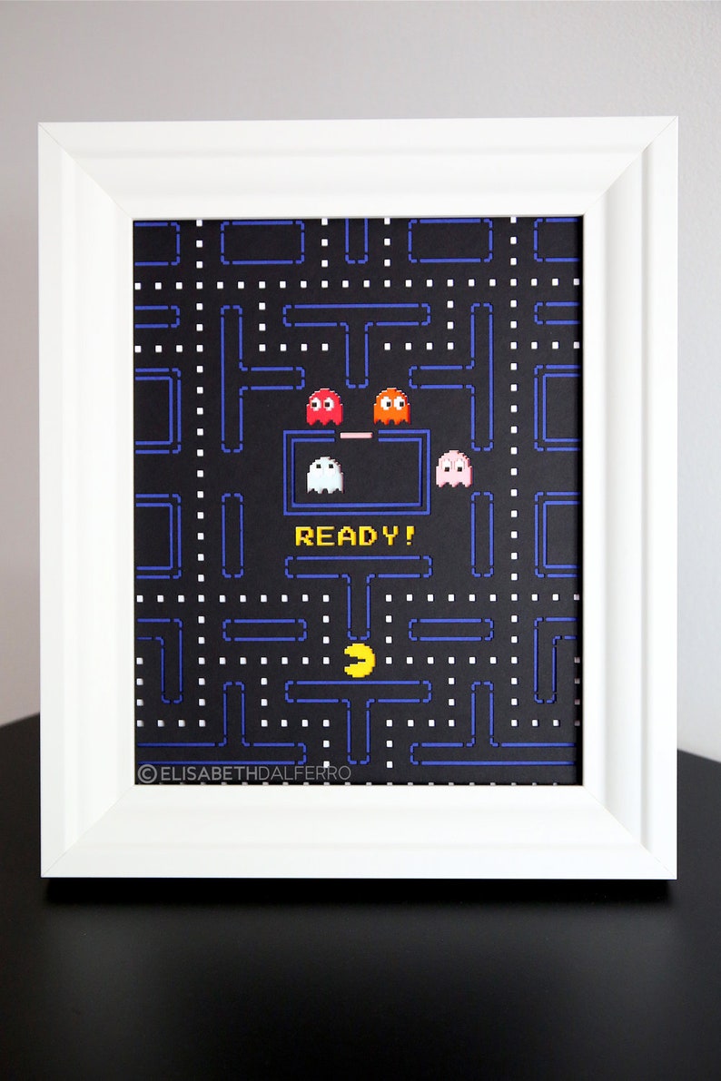 Pac-man, Poster, Cutout, Cutout, Vintage, Video Game, Game, Nes ...