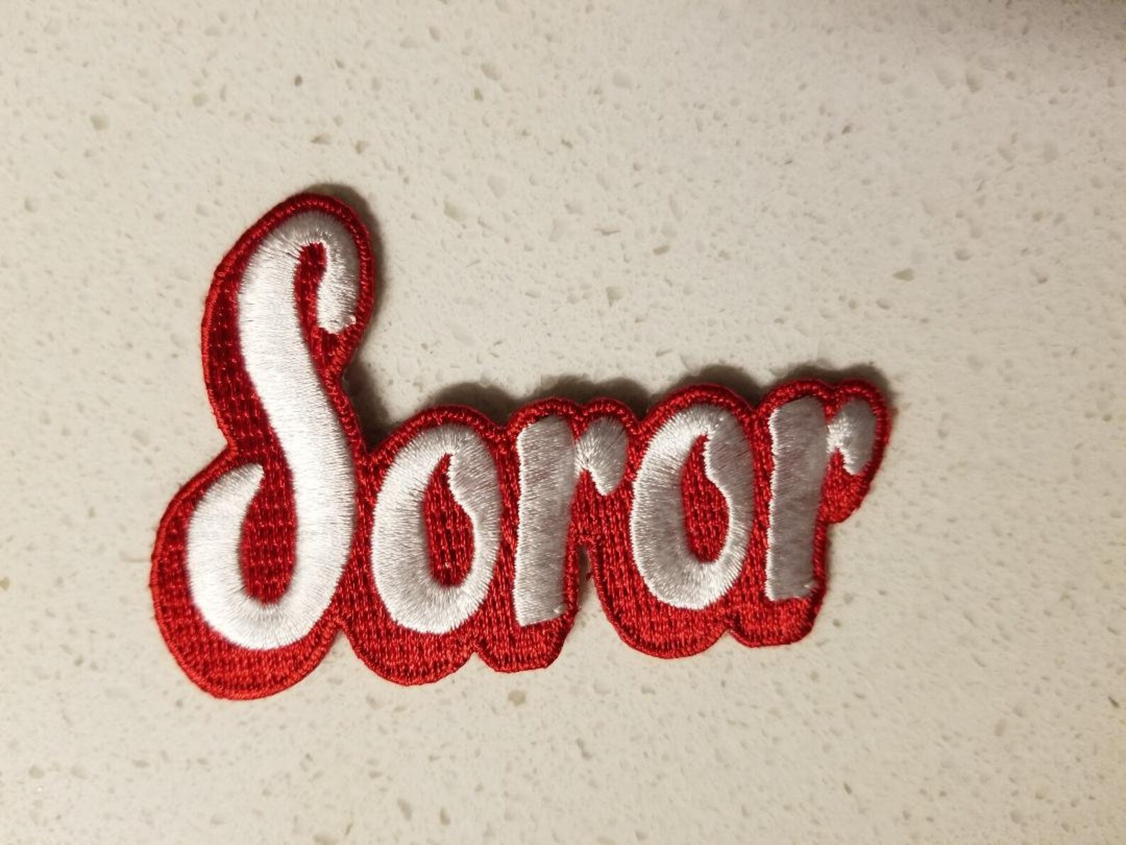 Soror 2x 3 Iron-on Embroidered Patch: red/white | Etsy