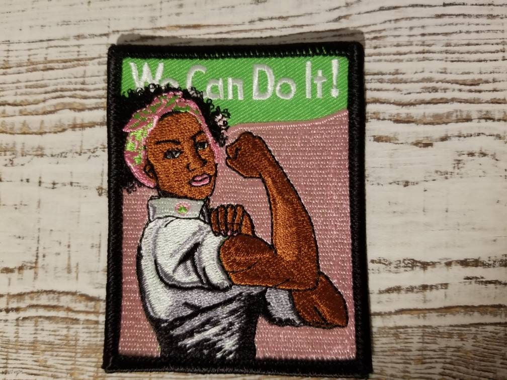 We Can Do It Lady patch pink and green | Etsy