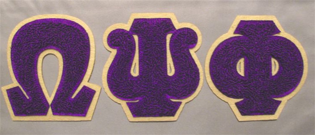 Omega Chenille 4" Greek Letters; Purple and VEGAS GOLD; - Etsy