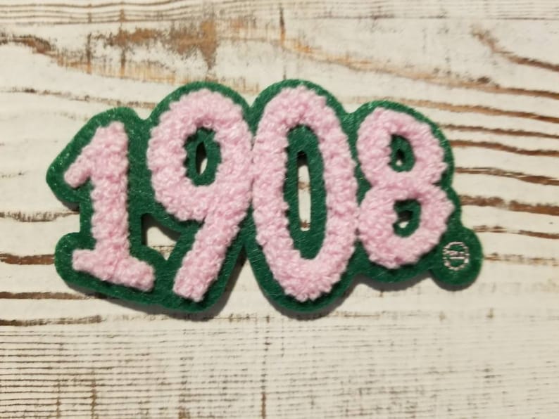 1908 Chenille 2 Inch Patch; Pink and Green; Hbcu; Iron On - Etsy