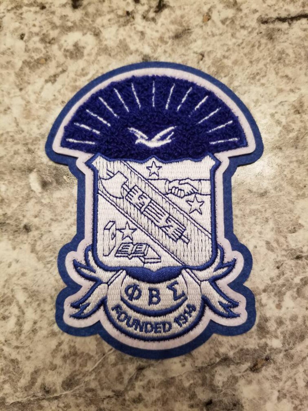 Phi Beta Sigma Fraternity Chenille Shield 2 Sizes 1914 Royal And White Iron On Etsy